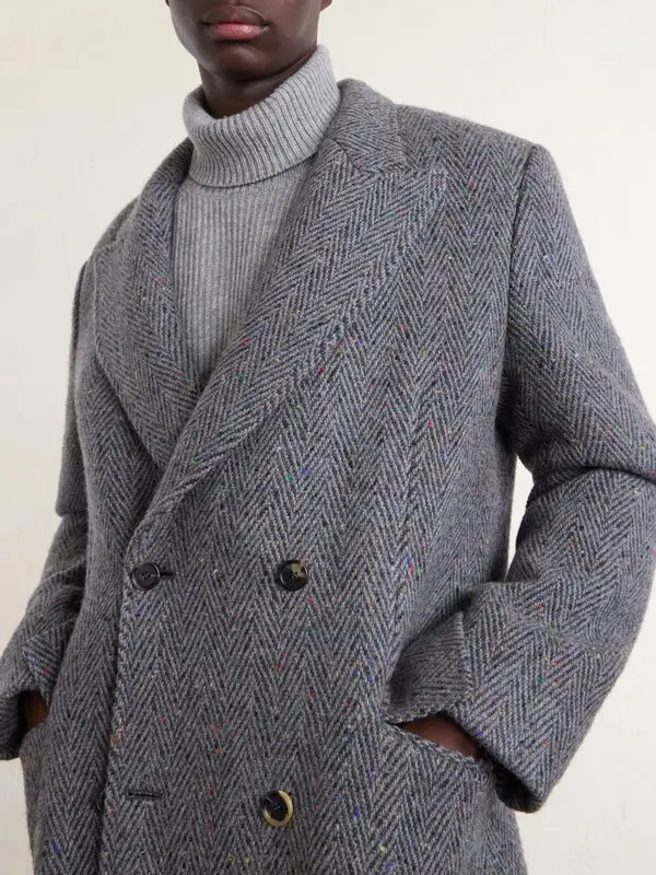 Gabriela Hearst Mcaffrey Double-breasted Wool And Cashmere-blend Herringbone Coat