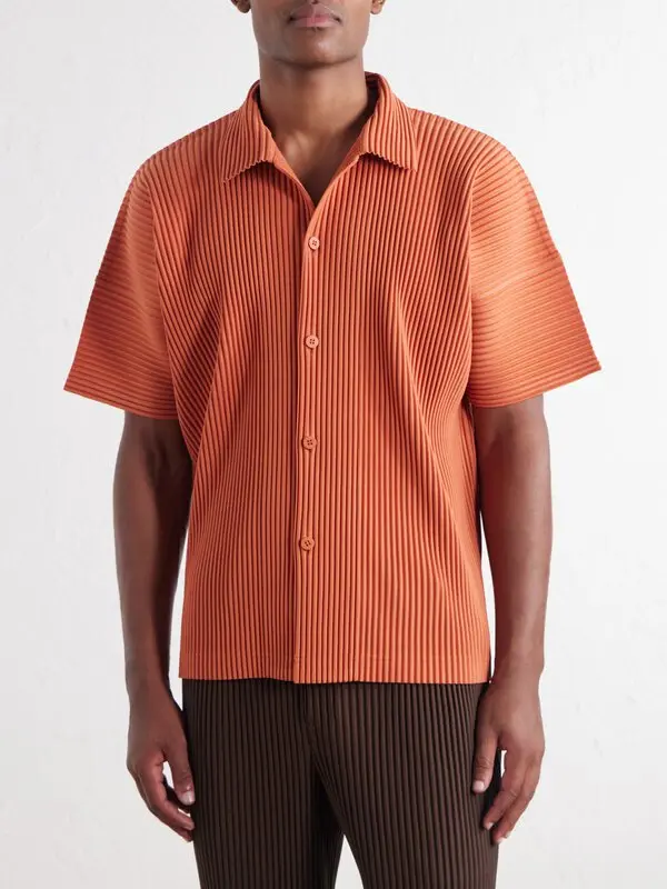 Issey Miyake August Pleated Shirt - Orange