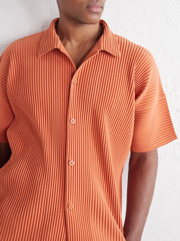 Issey Miyake August Pleated Shirt - Orange