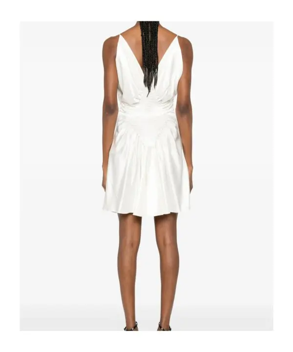 Versace V-neck Gathered Mini Dress