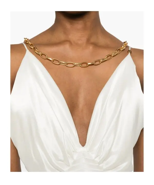 Versace V-neck Gathered Mini Dress