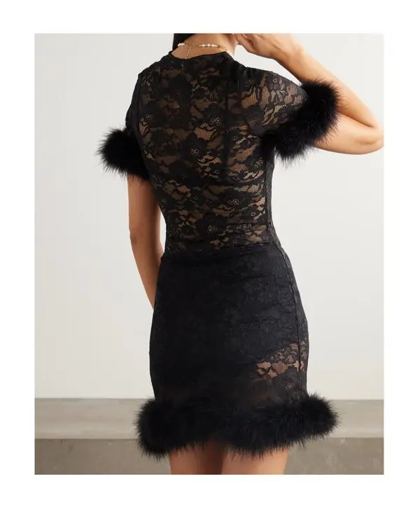 Oseree O-lover Boa Mini Dress