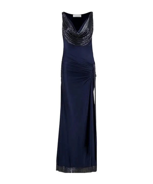 Rabanne Mesh Long Dress - Midnight Blue