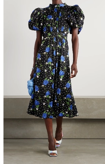ROTATE BY BIRGER CHRISTENSEN Stripped Printed Dress With No Back Coverage