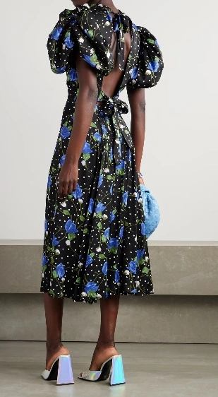 ROTATE BY BIRGER CHRISTENSEN Stripped Printed Dress With No Back Coverage