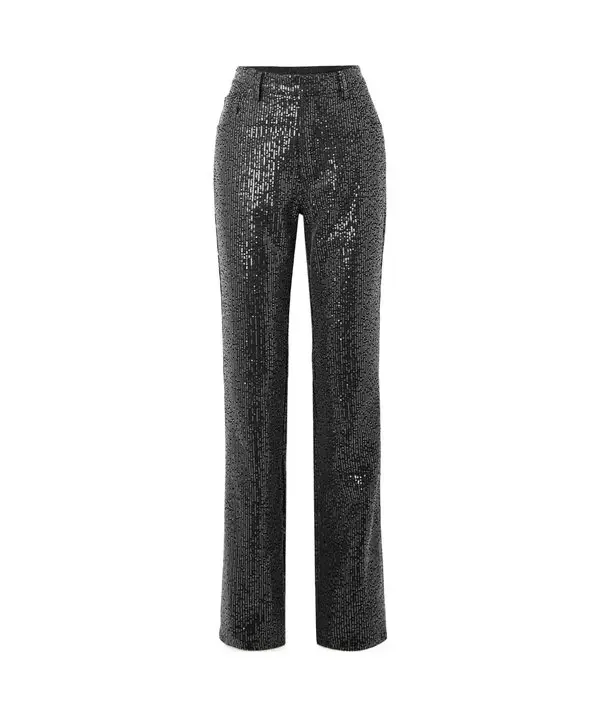ROTATE BY BIRGER CHRISTENSEN High-waisted Sequin-embellished Jeans