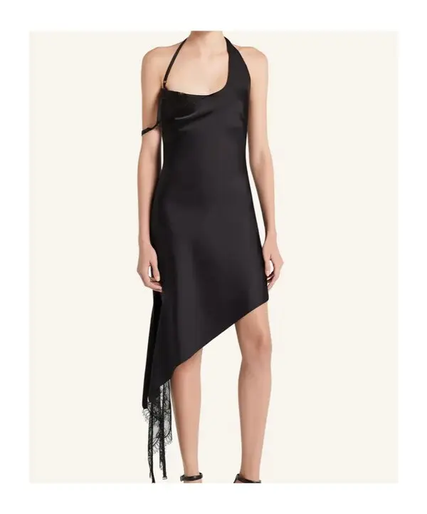 COURREGES Asymmetrical Lace-trimmed Dress