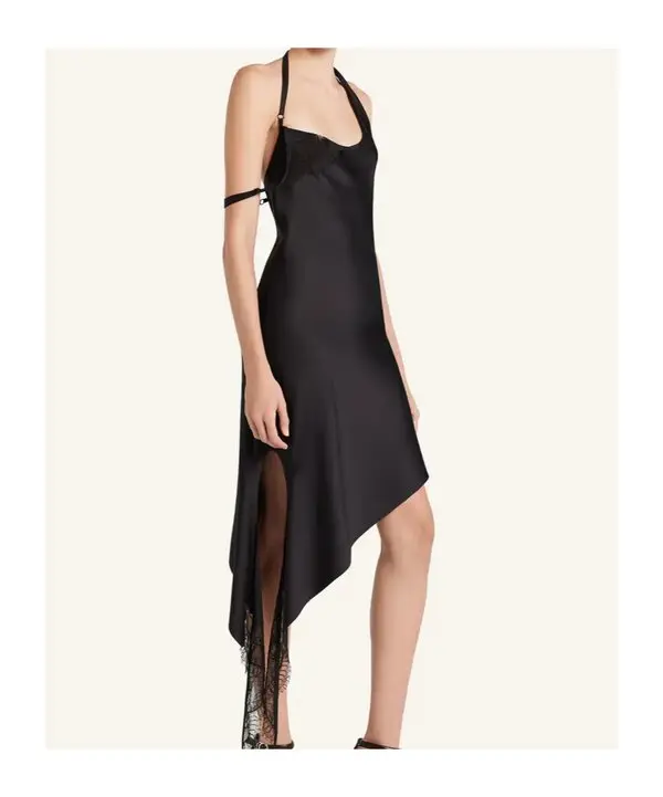 COURREGES Asymmetrical Lace-trimmed Dress