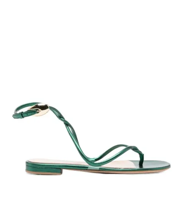 GIANVITO ROSSI Black Mamba Flat Sandals