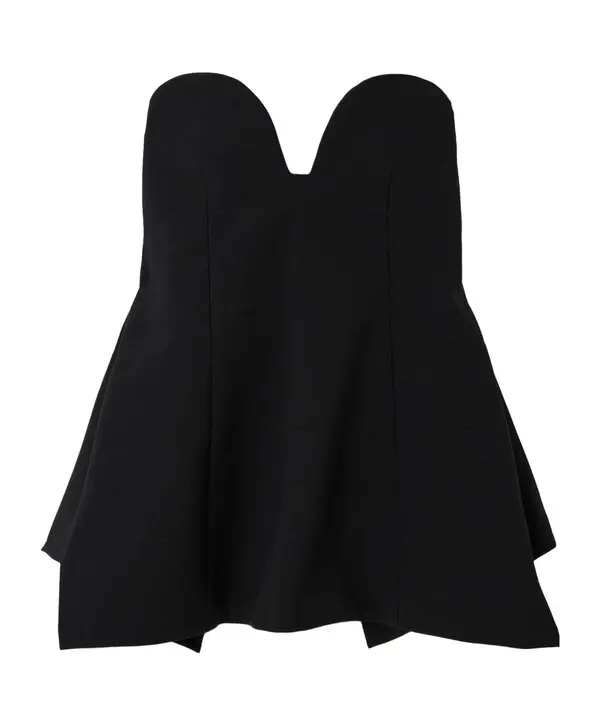 Carven Asymmetric Crepe Bustier Top