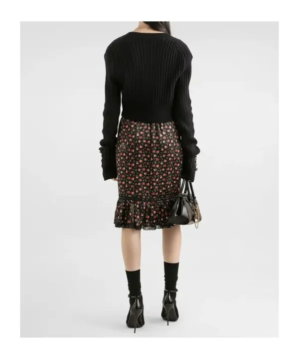 Dolce & Gabbana Floral Ruffled Midi Skirt