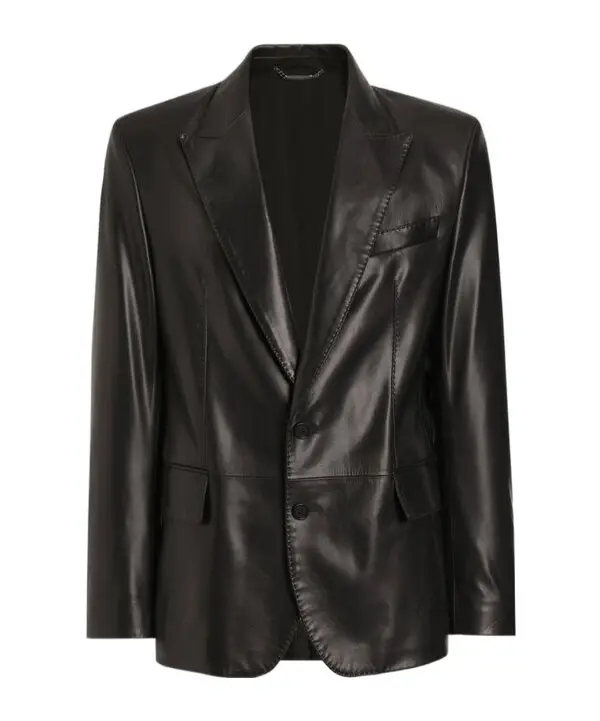 Dolce & Gabbana Buttoned Leather Blazer
