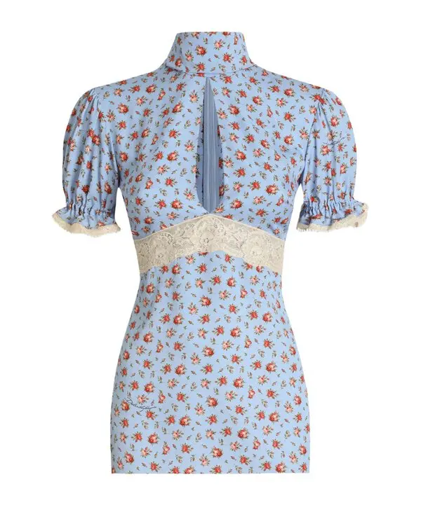 Dolce & Gabbana Dolce Gabbana Small Rose-printed Charmeuse Top