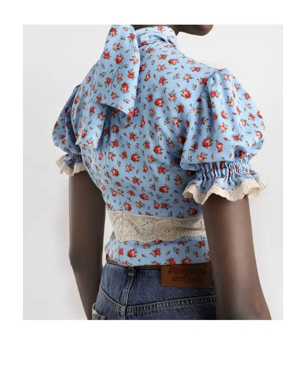 Dolce & Gabbana Dolce Gabbana Small Rose-printed Charmeuse Top