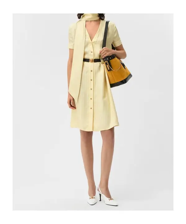 Versace Greca-jacquard Midi Shirt Dress