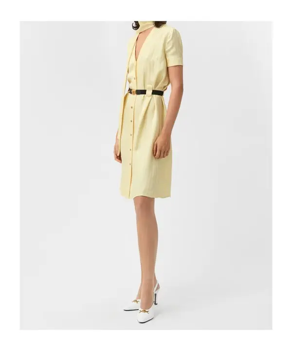 Versace Greca-jacquard Midi Shirt Dress