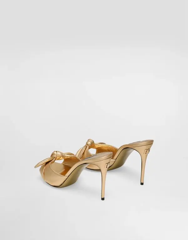 Dolce & Gabbana 90mm Knotted Leather Heeled Sandals
