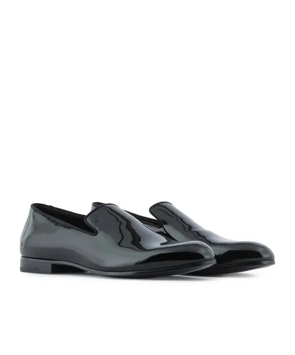 Giorgio Armani Logo Debossed Slip-on Loafers