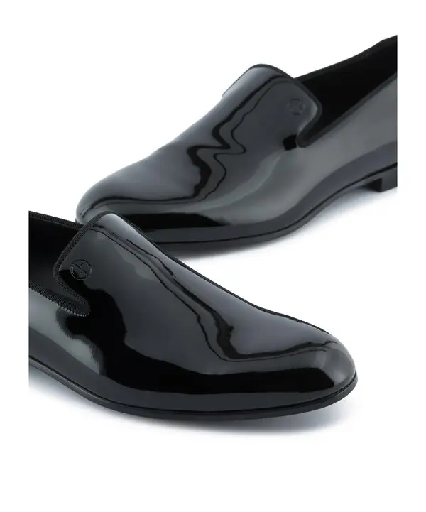 Giorgio Armani Logo Debossed Slip-on Loafers