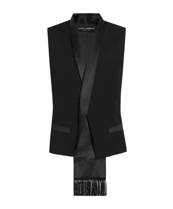 Dolce & Gabbana Satin-lapel Sleeveless Vest