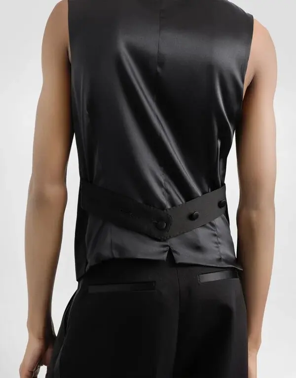Dolce & Gabbana Satin-lapel Sleeveless Vest