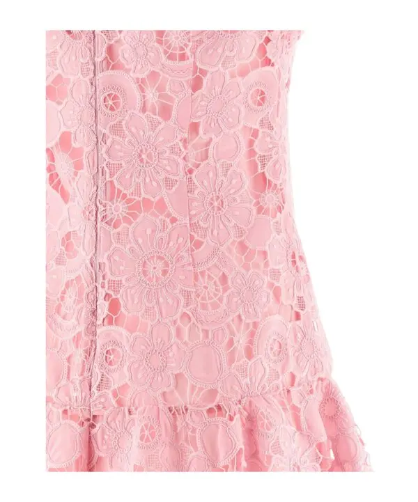 SELF-PORTRAIT Floral Lace Collared Mini Dress