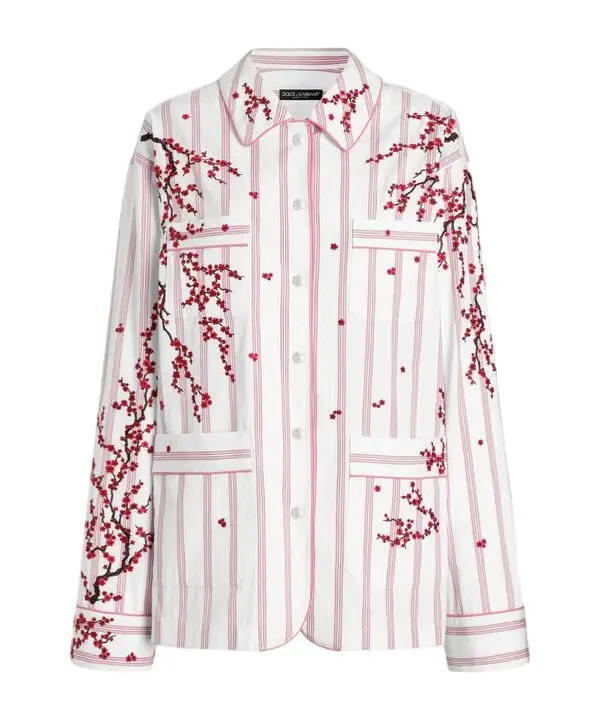 Dolce & Gabbana Vanity Shirt With Flower Embroidery