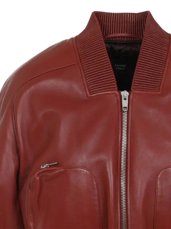 Phoebe Philo Zip-front Leather Bomber Jacket