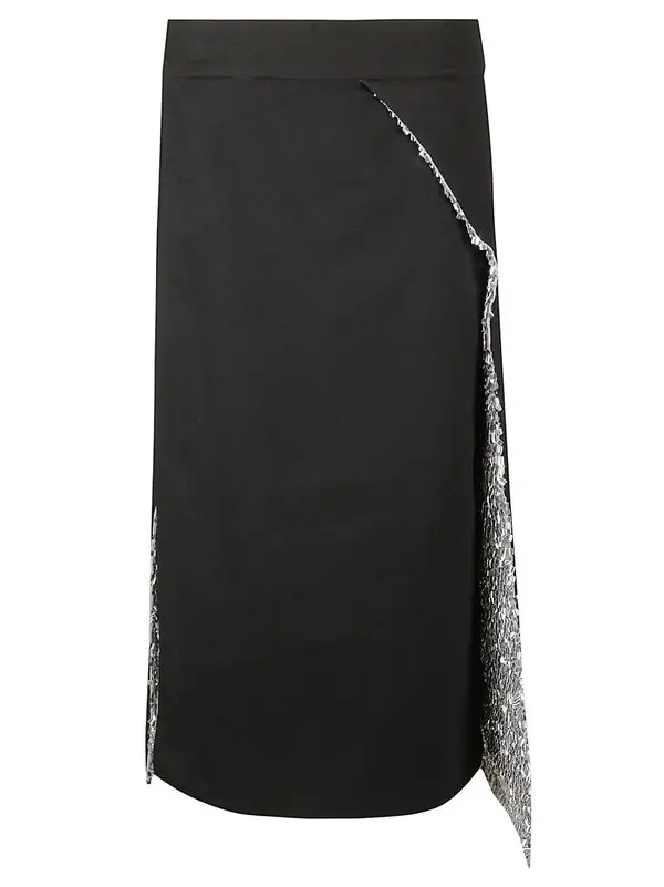 Rabanne Asymmetric Side Slit Skirt - Black