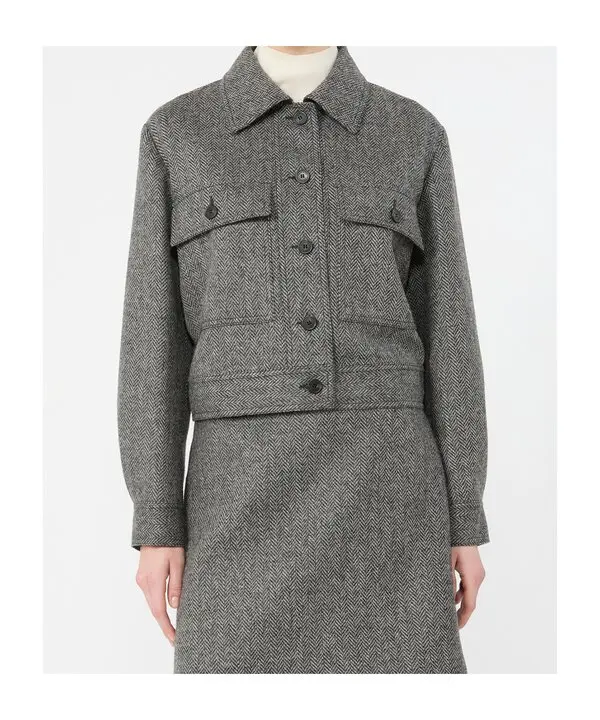 Max Mara Herringbone-pattern Wool Jacket