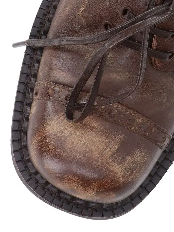 Miu Miu Leather Laced Boots