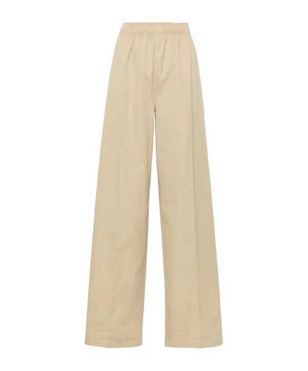 Prada Triangle-logo Plaque Wide-leg Pants
