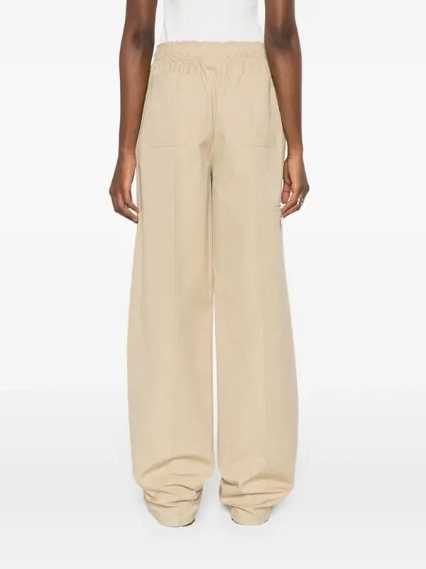 Prada Triangle-logo Plaque Wide-leg Pants