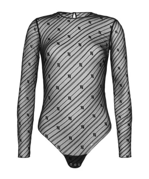 Elisabetta Franchi Long-sleeve Mesh Bodysuit