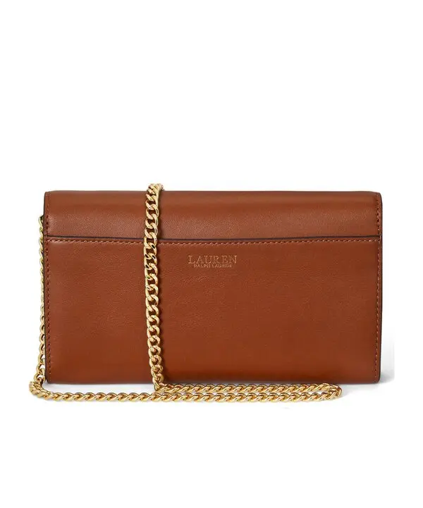 Ralph Lauren Long Flap Bag In Smooth Leather