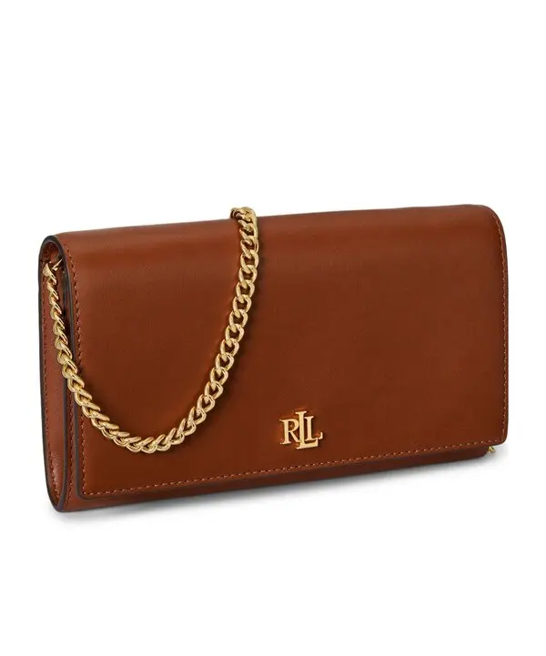 Ralph Lauren Long Flap Bag In Smooth Leather