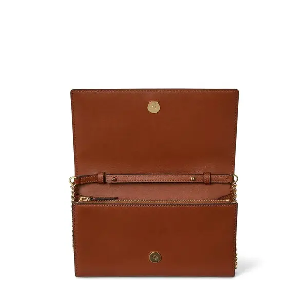 Ralph Lauren Long Flap Bag In Smooth Leather