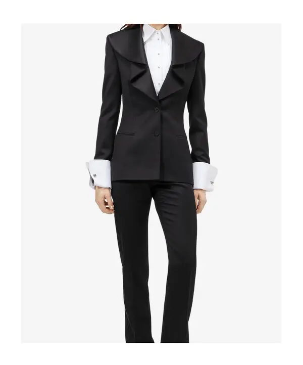 Alexander McQueen Waterfall Collar Single-breasted Jacket