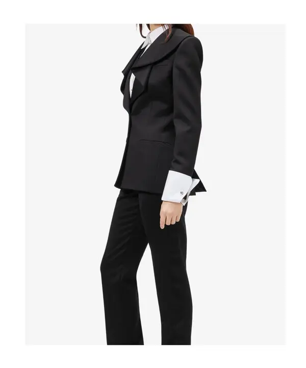 Alexander McQueen Waterfall Collar Single-breasted Jacket