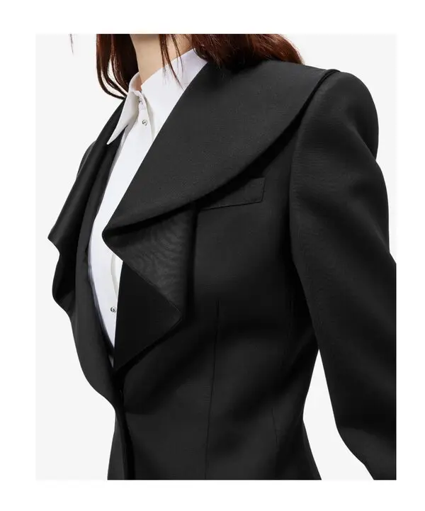 Alexander McQueen Waterfall Collar Single-breasted Jacket