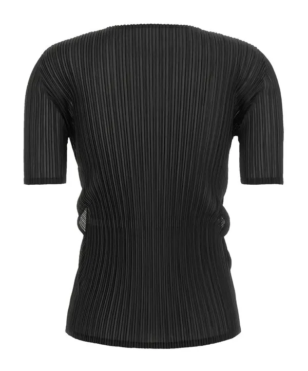 Issey Miyake Sheer Slit Pleats' Top