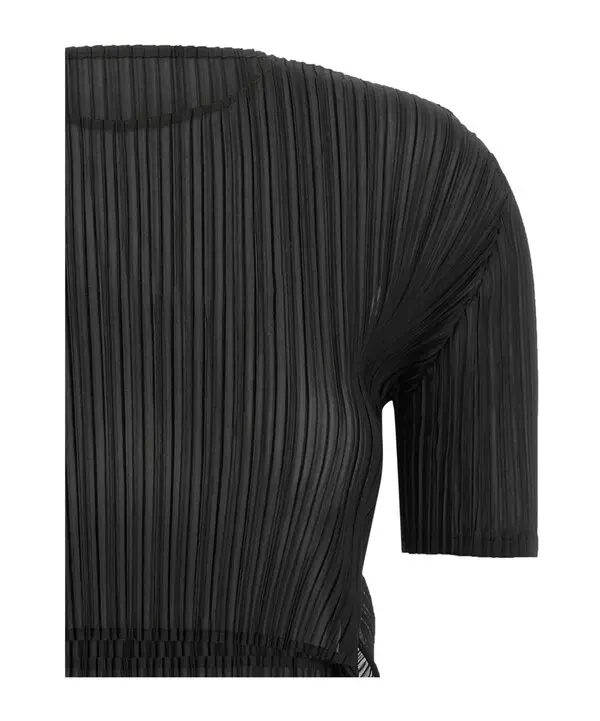 Issey Miyake Sheer Slit Pleats' Top