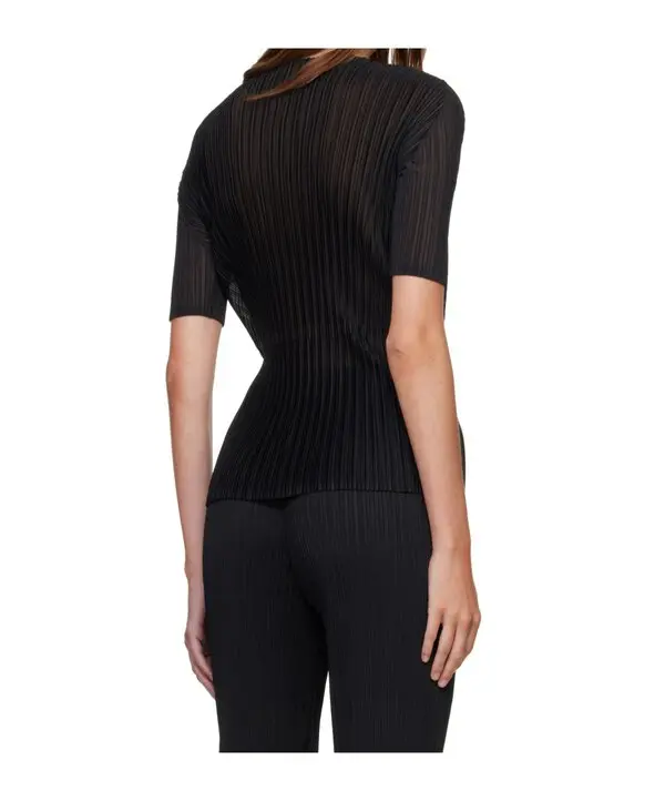 Issey Miyake Sheer Slit Pleats' Top