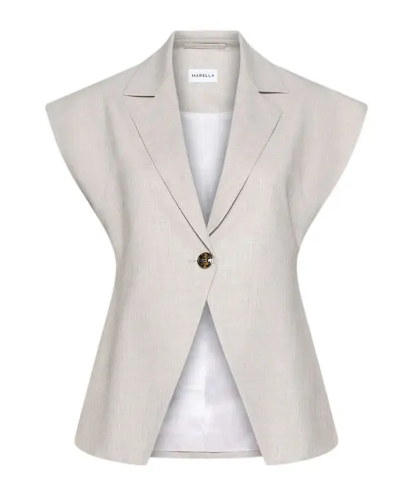 Marella Single-button V-neck Vest - No
