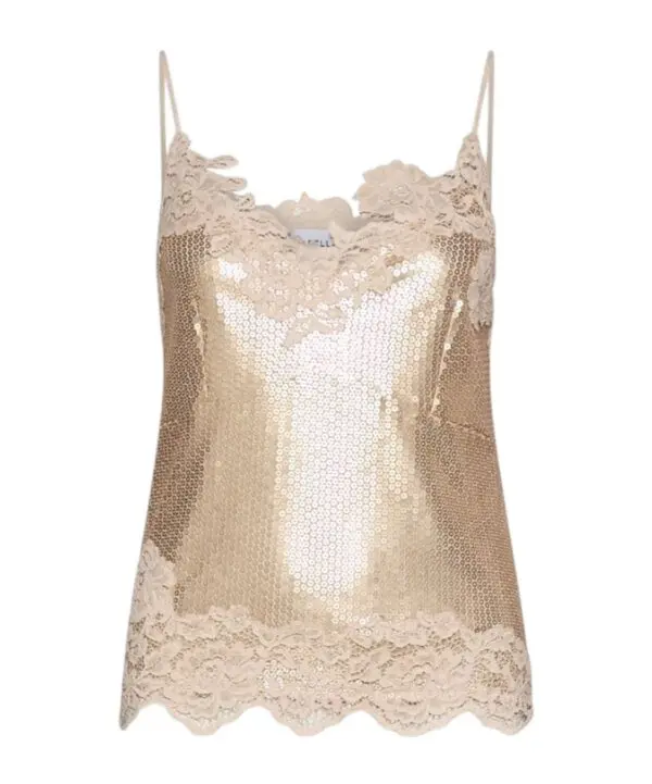 Marella Lace-trimmed Camisole - Light Brown