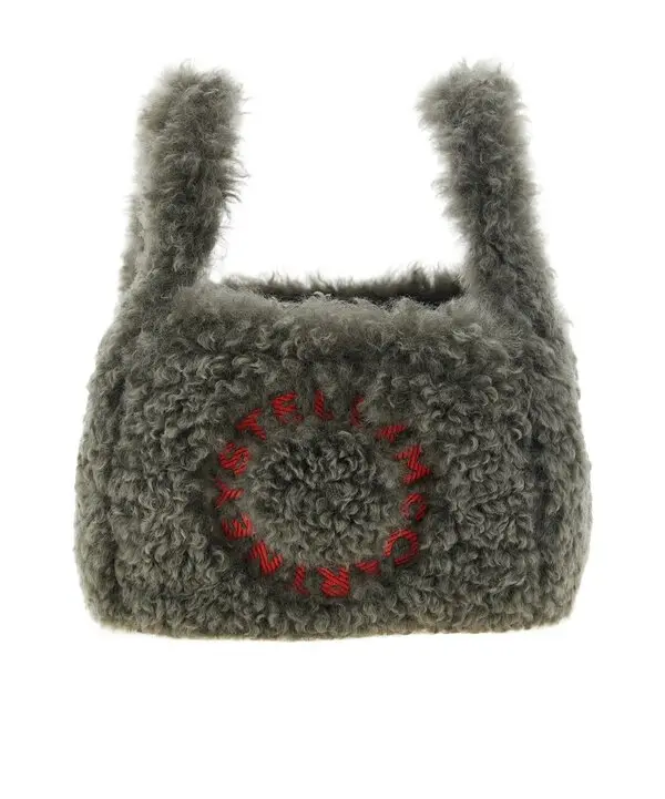 Stella McCartney Shearling Logo Shoulder Bag