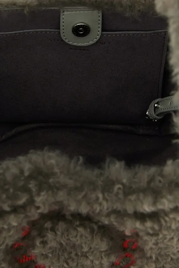 Stella McCartney Shearling Logo Shoulder Bag