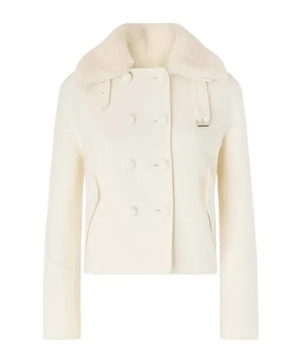 Ermanno Scervino Double-breasted Fur Collar Jacket
