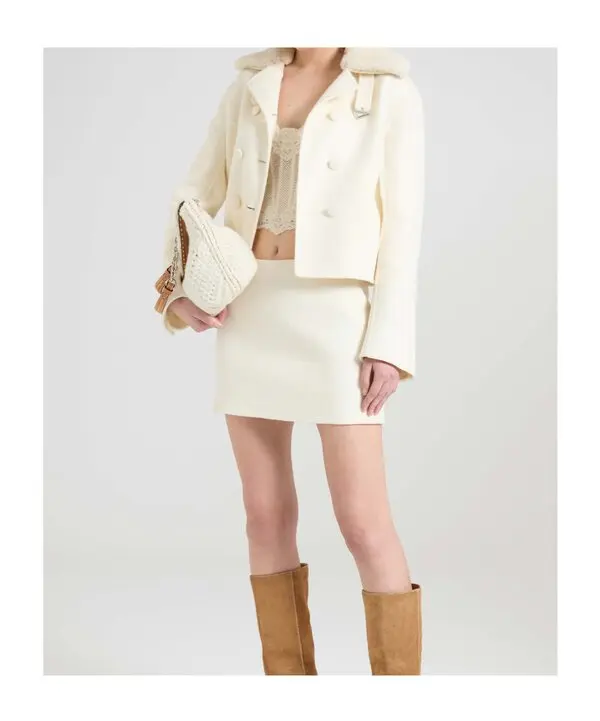 Ermanno Scervino Double-breasted Fur Collar Jacket