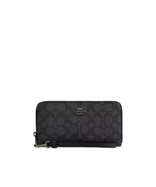 COACH Long Zip-around Wallet - Charcoal/black